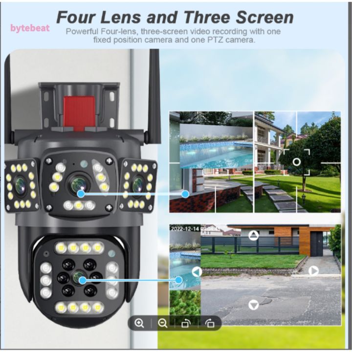 8K16MP cctv camera with Four Lens & Three Screen 8K 16MP WIFI IP Wireless Camera Auto Tracking ...