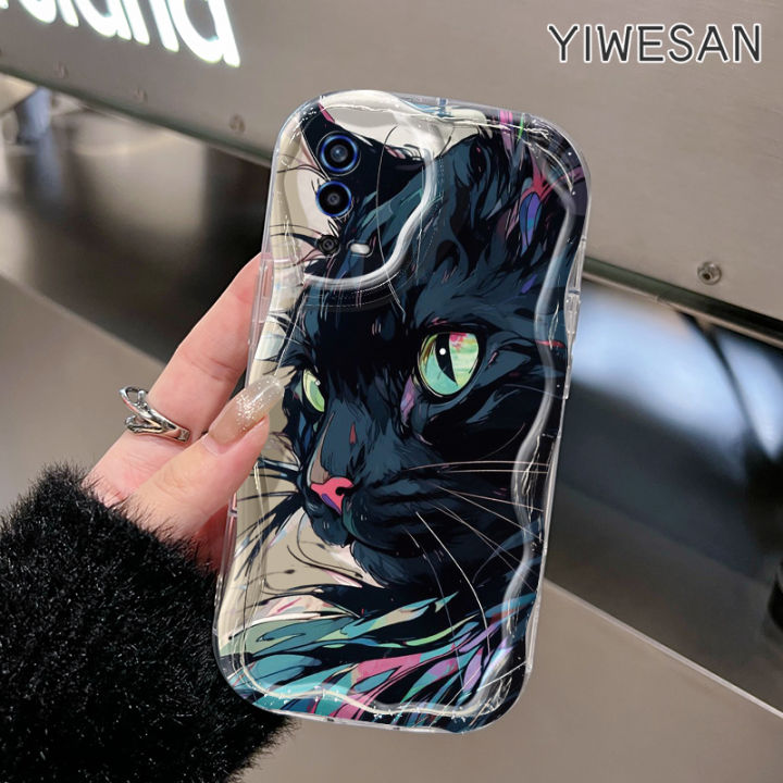 YIWESAN Casing Hp OPPO A55 4G Case Pola kucing yang tampan transparan ...