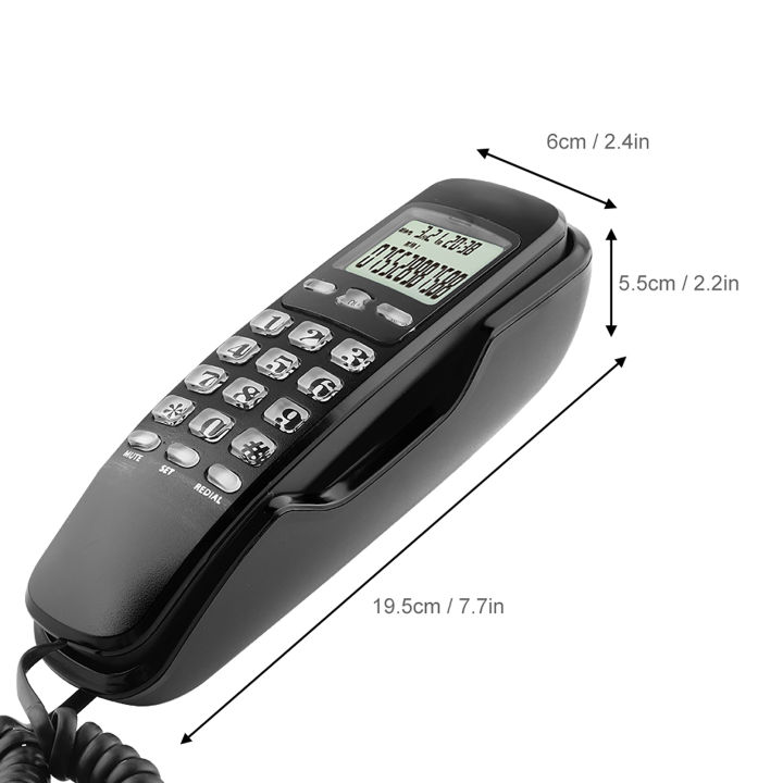 Mini Corded Home Telephone Residential Telephone with LCD Display Screen Multifunctional ...