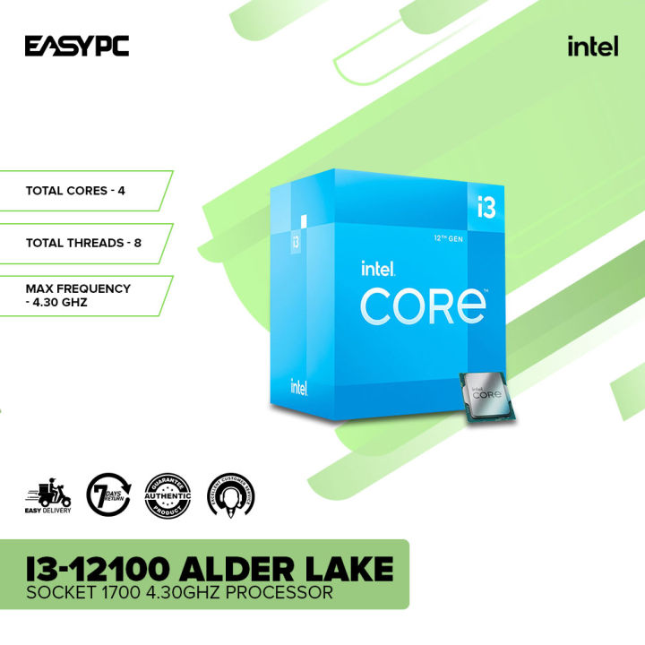 EasyPC | Intel Core i3-12100 Alder Lake Socket 1700 4.30GHz Box Type / TTP / MPK Processors DDR4 ...