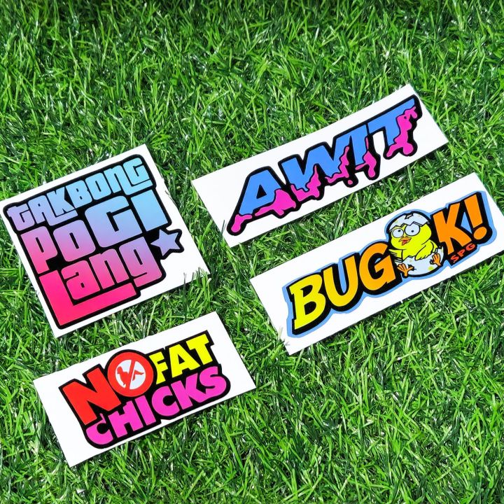 Waterproof Vinyl Stickers with Bugok, Takbong Pogi, Awit, Doraemon ...