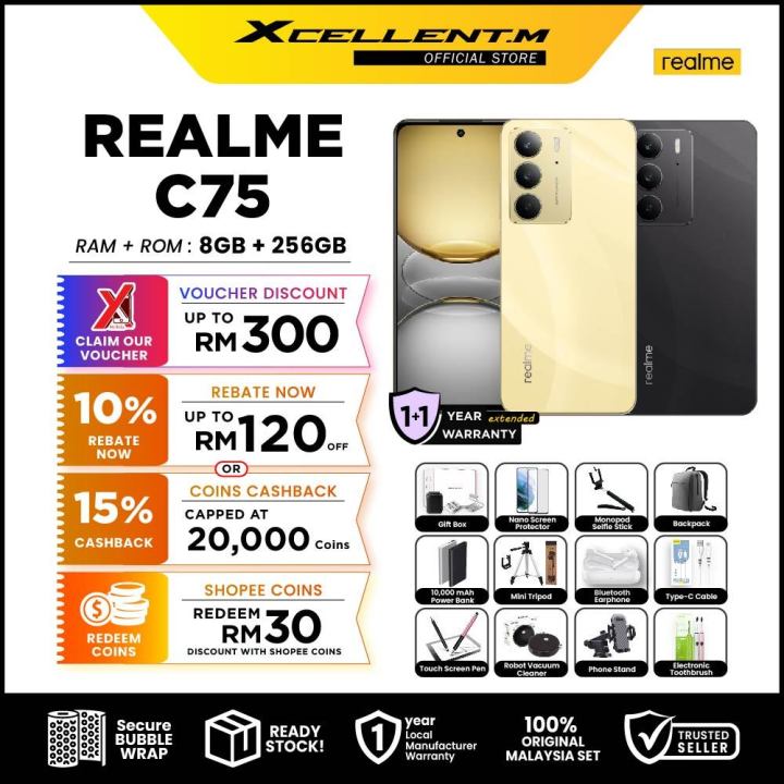 Realme C75 [24(8 16)GB ram 256GB ROM] - Original realme Malaysia ...