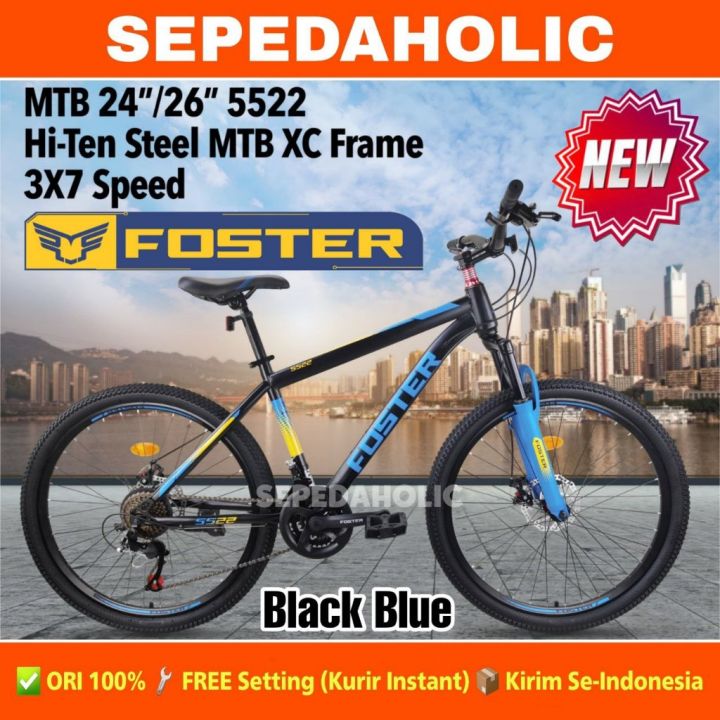 Sepeda Gunung MTB FOSTER 5522 Ukuran 24 26 Inch Dewasa Remaja Rem Cakram 21 Speed | Lazada Indonesia