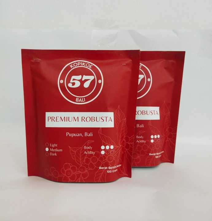 Kopi Premium Robusta KOPIKOE 57 Oleh oleh Khas Bali 100gr | Lazada ...