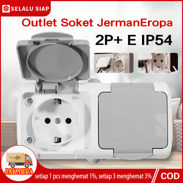 Stop Kontak Double 2 OB Cover Model Broco Atlantic BROCO 2 Lubang ...