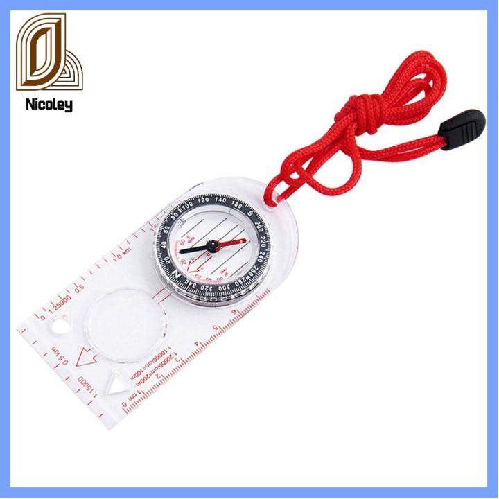 NICOLEY Transparent Map Ruler Compass Multi-function Acrylic ...