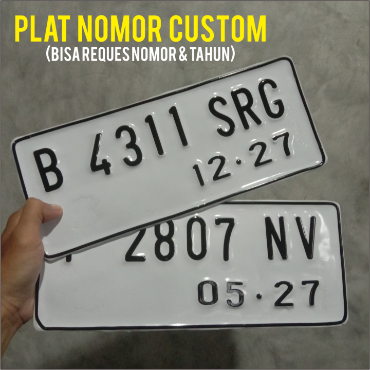 Plat nomor custom / plat nomor motor 1 set / plat nomor baru putih ... Plat nomor custom / plat nomor motor 1 set / plat nomor baru putih ...