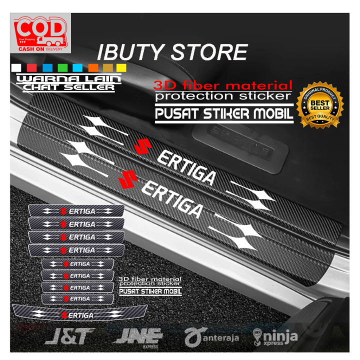 Stiker Karbon 3D Door Sill Plate Guard Ertiga Stiker Pelindung Pijakan ...