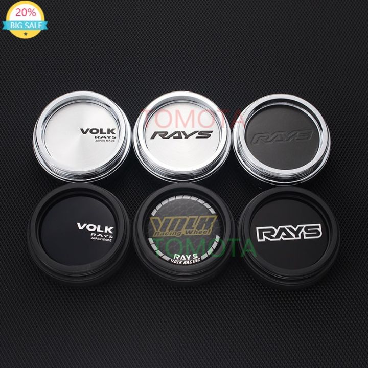SET OF 4 car universal 60mm OD & 56mm ID rays volk racing wheel center hub caps japan racing ...