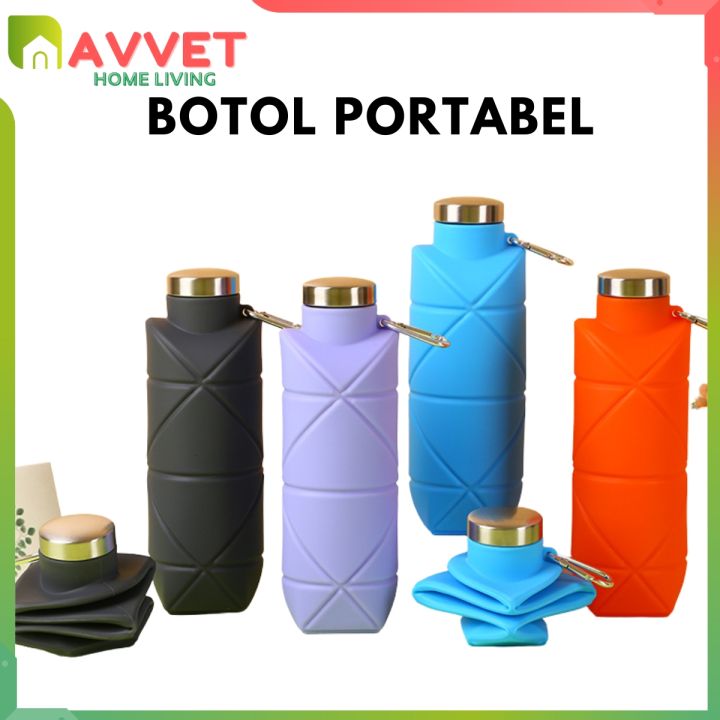 Botol Air Minum Lipat 700ml Silikon Bebas BPA Tempat Minuman Portable ...