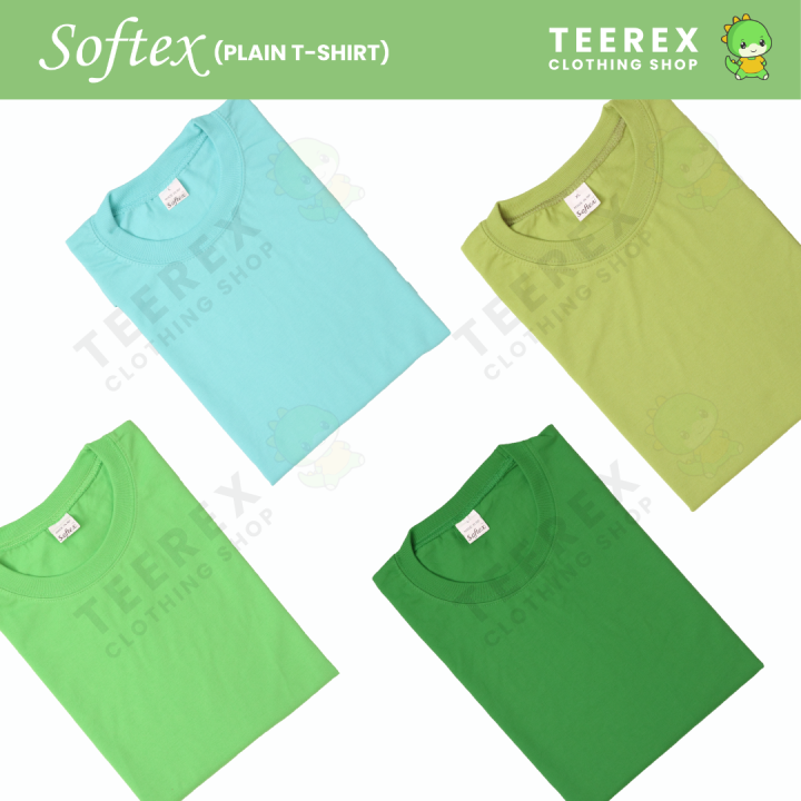 SOFTEX ROUNDNECK T-SHIRTS- SHADE OF GREEN (APPLE GREEN/LIGHT APPLE/MINT GREEN/KIWI) | Lazada PH