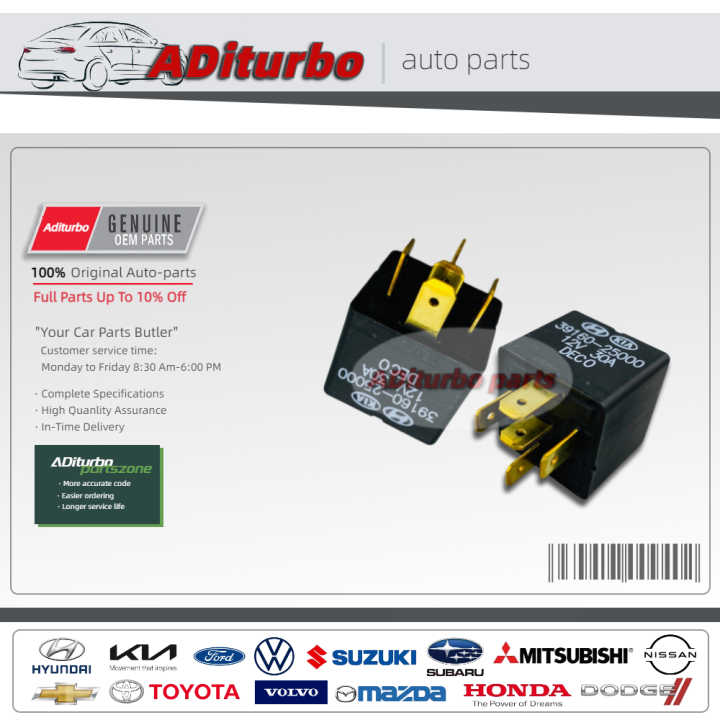 GENUINE POWER RELAY 5PIN 12V 30A FOR HYUNDAI/KIA 39160-25000 | Lazada PH