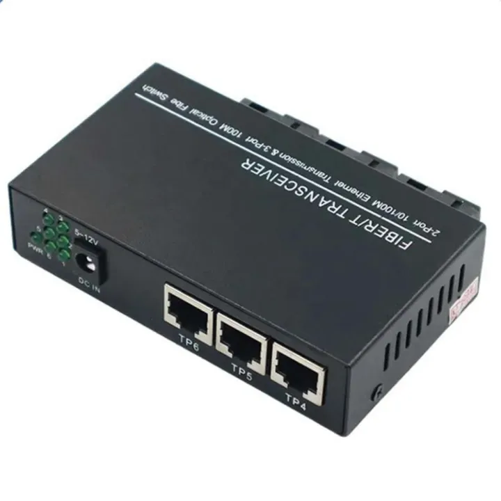 HTB 3F3E Media Converter 3 FO 3 Lan Switch Support POE 10/100Mbps Converter Fiber Optik 3F3E POE ...