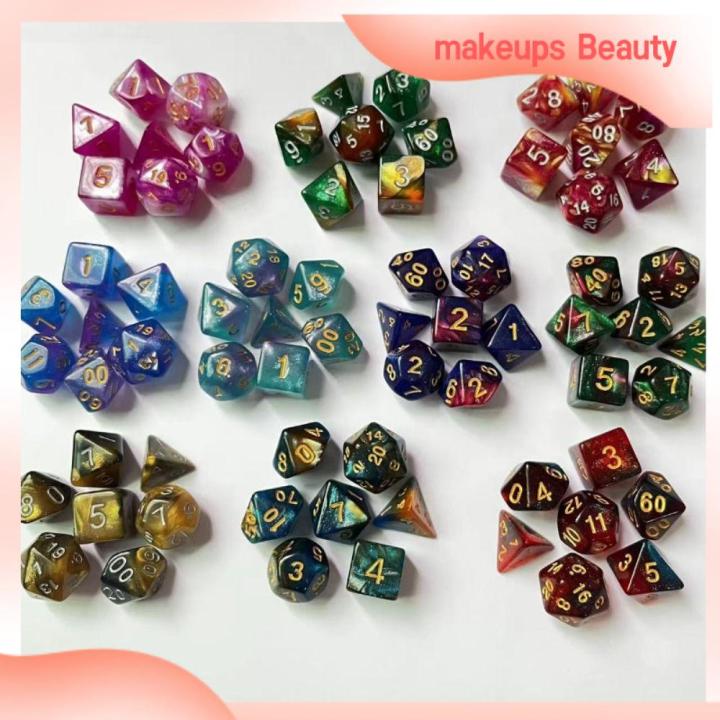 JPPBUA 7Pcs/set Acrylic D4 D6 D8 D10 For TRPG DND Table Game DND Dice ...