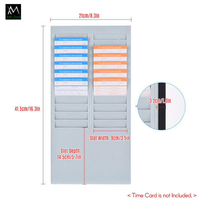 【XMT】Time Card Rack Wall Mount Holder 24 Pocket Slot for Attendance ...