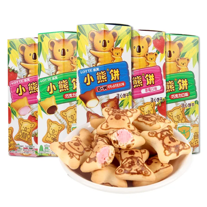 LOTTE Lotte BearBiscuit heart-filling chocolate sandwich cookies ...