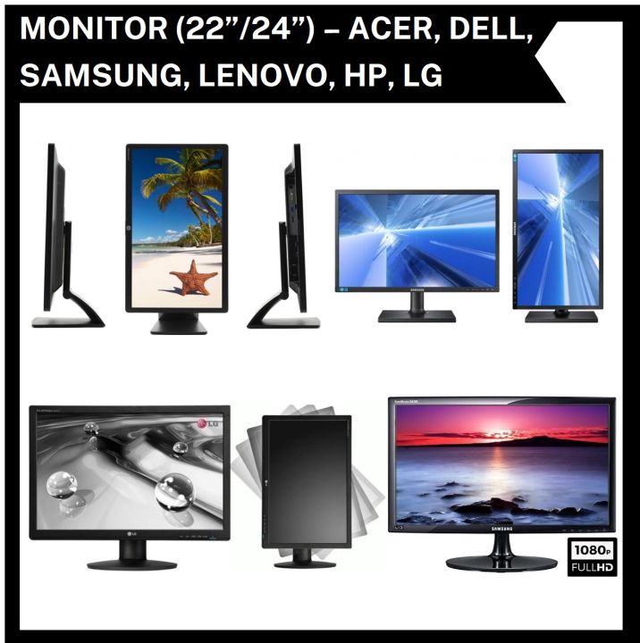 DELL , HP , LG, Samsung , LENOVO , Acer , Viewsonic , LED / LCD 20 - 32 ...