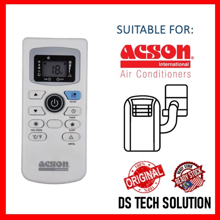 Acson Portable Aircond Aircond Bergerak Original Remote Control APC ...