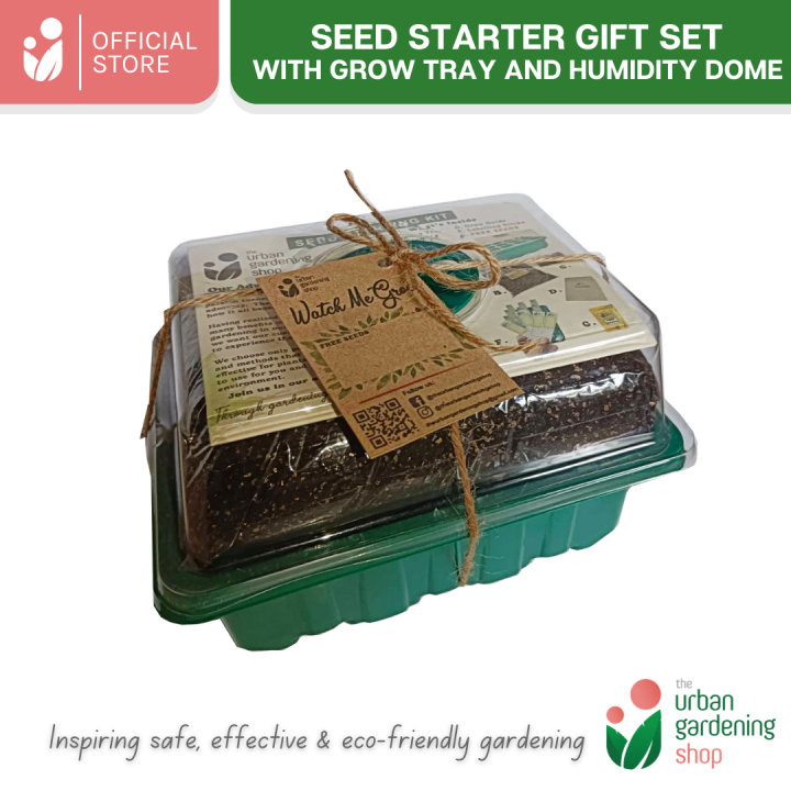 SEED GROW KIT with Tray and Humidity Dome- Includes Potting Mix ...