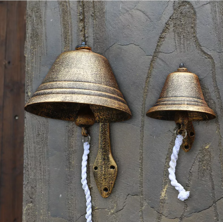 Large European retro cast iron bell, garden cast iron doorbell, iron ...