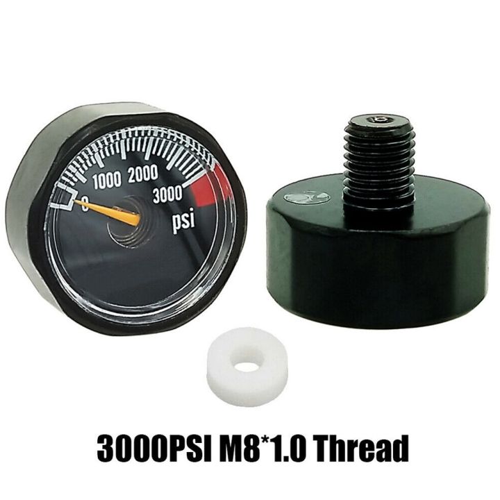 Micro Mini Manometer Pressure Gauge 3000 Psi Black M8*1.0 Thread Oil ...