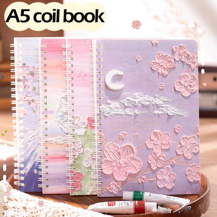 1PC A5 coil notebook kawaii cartoon cute student horizontal line ...