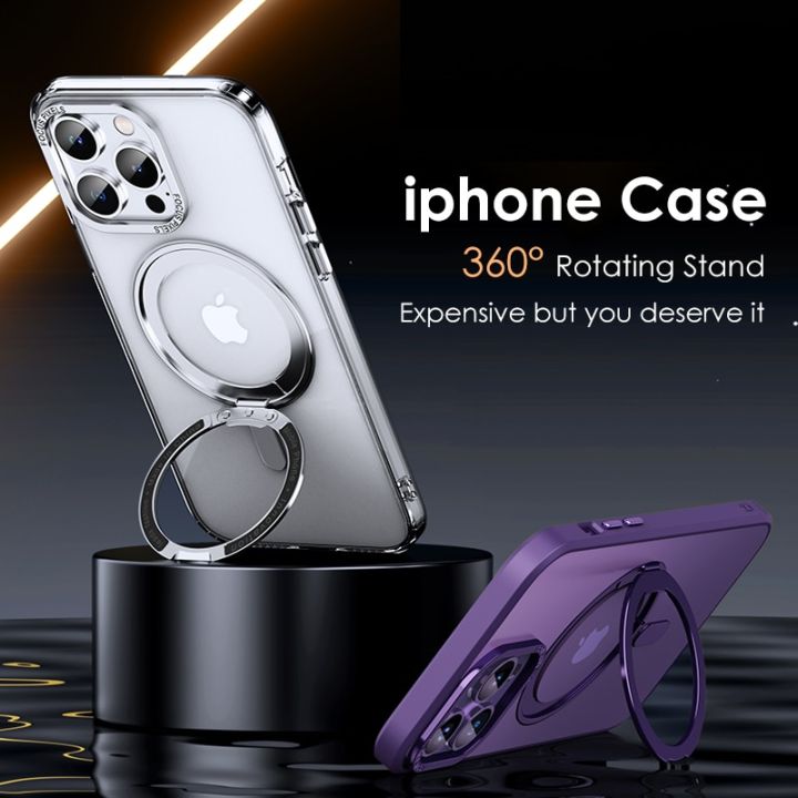 Magnetic 360°Rotation Stand Case For iPhone 11 12 13 14 15 Pro Max 15 ...