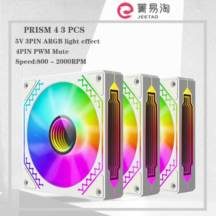 Prism 4 PC Case Fan 120mm 5V 3Pin ARGB Cyclic Mirror Light Effect PWM ...