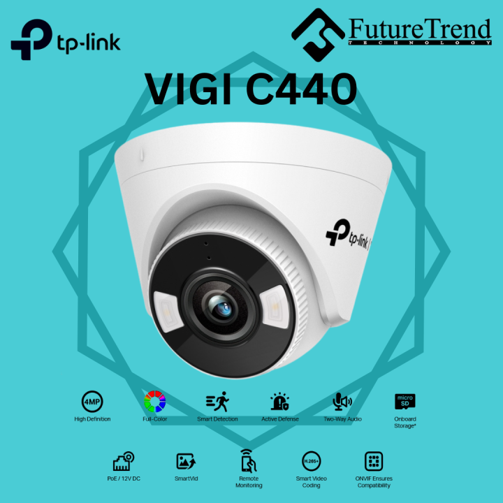 TPLINK VIGI C440 4MP Full-Color Turret Network Camera | Lazada