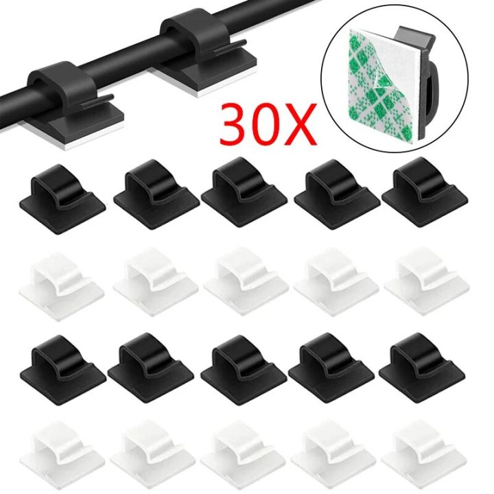 30Pcs Mini Wire Clip Self-adhesive Cable Holder Car GPS Data Cable ...