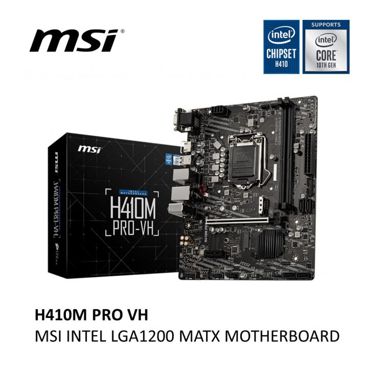 MSI H410M PRO-VH INTEL LGA 1200 MATX MOTHERBOARD | Lazada