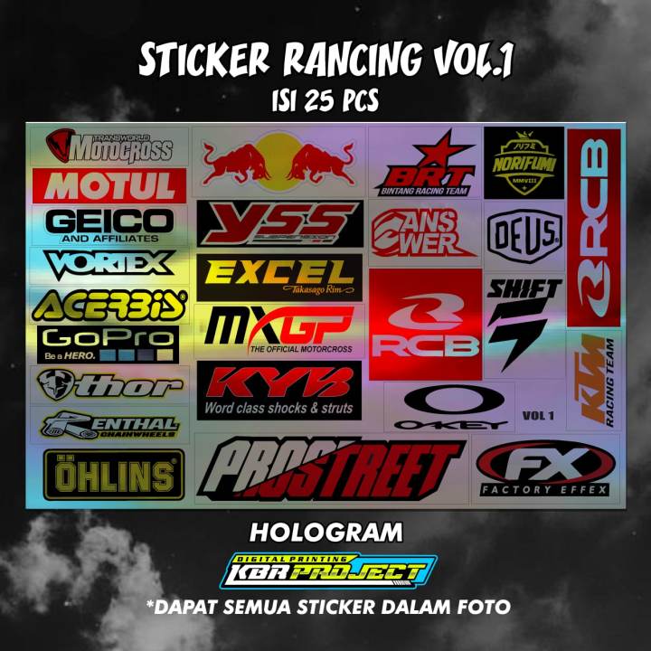 [COD] STICKER PACK RACING VOL.1 | STICKER PACK Hologram murah isi 27pcs ...