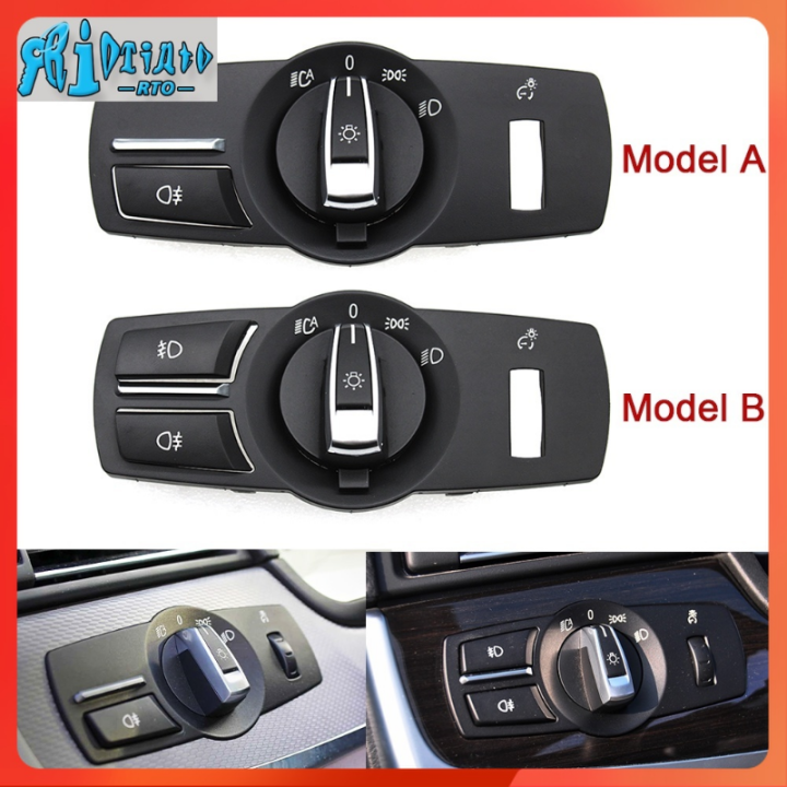 RTO ไฟฉายคาดศีรษะโรตารี่แผงที่ปิดสวิตช์ไฟหน้าสำหรับ BMW 5ชุด5GT 6S 7S ...