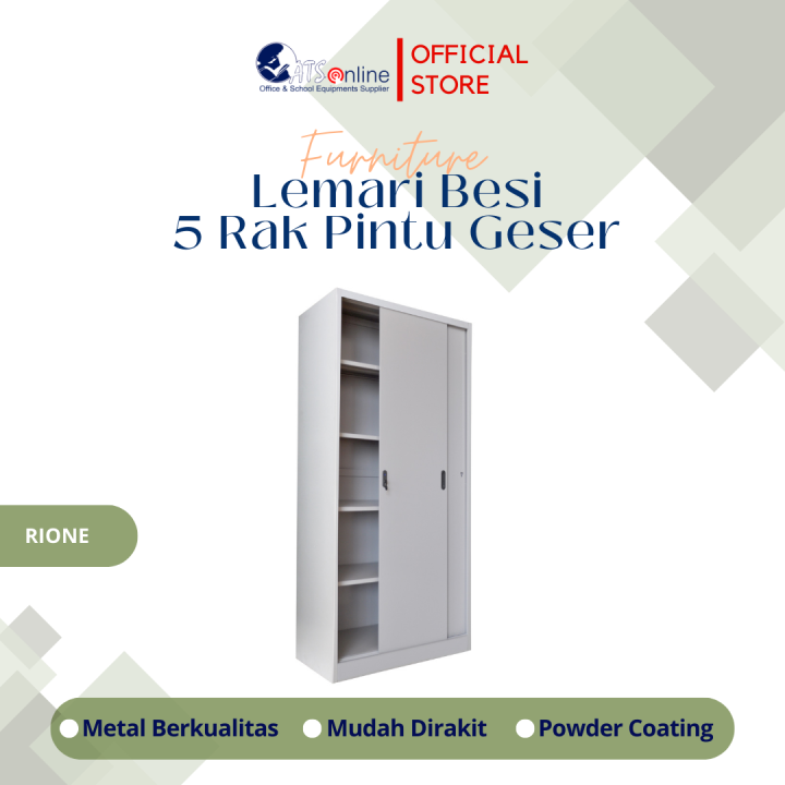 RIONE Lemari Besi 5 Rak Pintu Geser AD025 | Lazada Indonesia