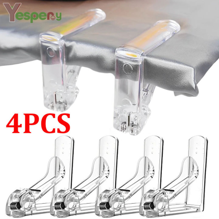 YESPERY 2/4pcs Plastic Tablecloth Clips Transparent Non-slip Securing ...
