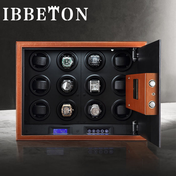 IBBETON Automatic Watch Winder Safe Box Luxury 4 8 Slot Leather ...