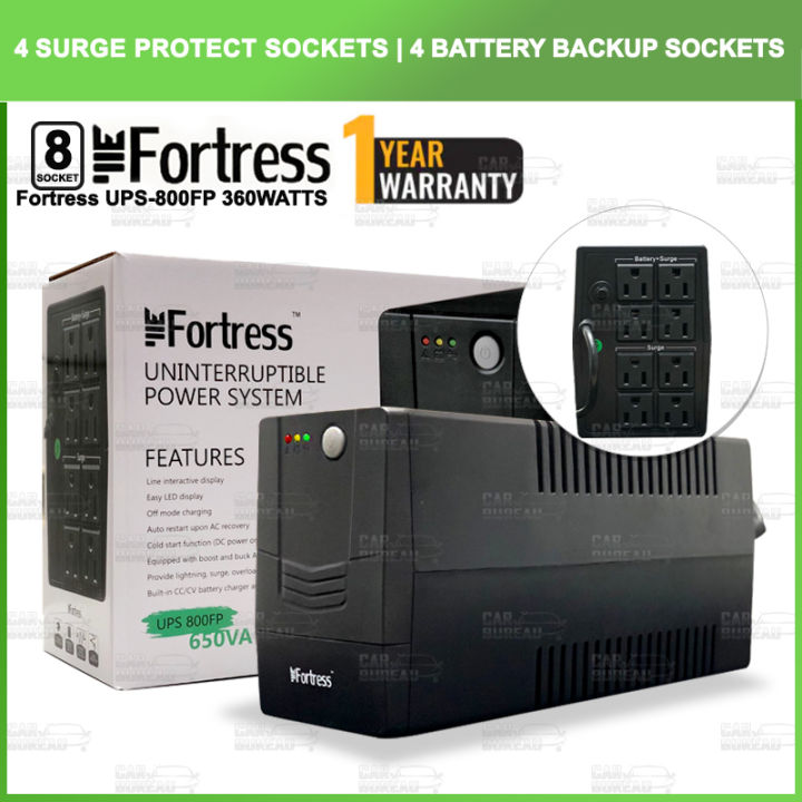 Fortress UPS-800FP 650va 8 Sockets UPS (Uninterruptible Power Supply ...