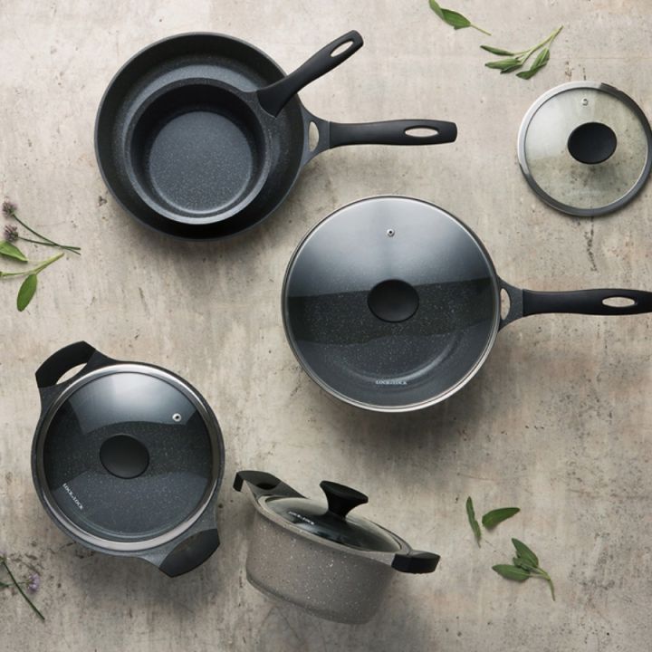 [SG Stock] LocknLock Stone Marble Casting Induction IH Non-Stick Deep ...