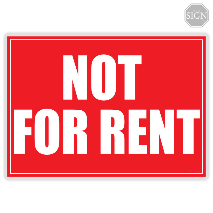 Not For Rent Laminated Signage A4 Size Lazada Ph
