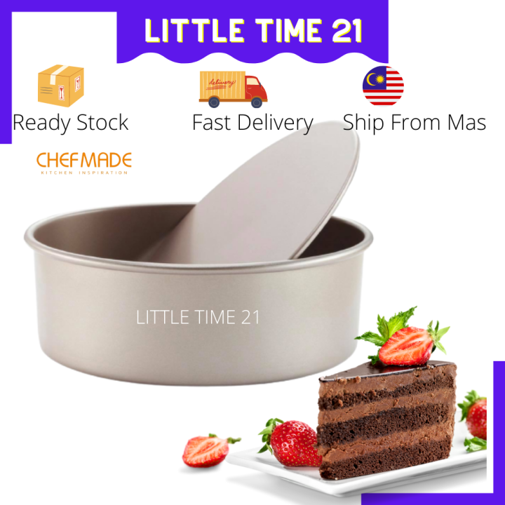 [CHEFMADE] 6“ & 8” Inch Round Cake Pan Removable Bottom Non Stick Cake ...