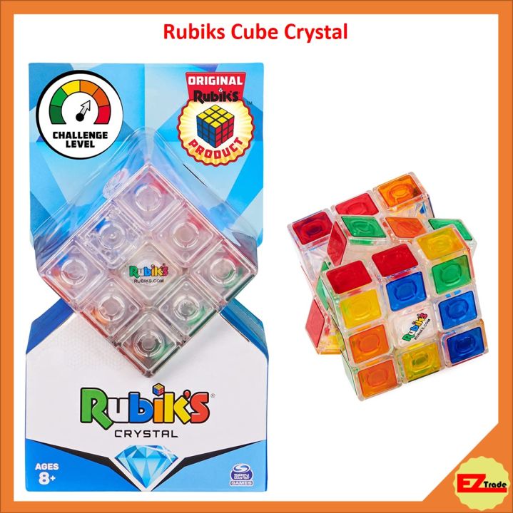 Spin Master Rubik Crystal, New Transparent 3x3 Cube Classic Color-Matching Problem-Solving Brain ...