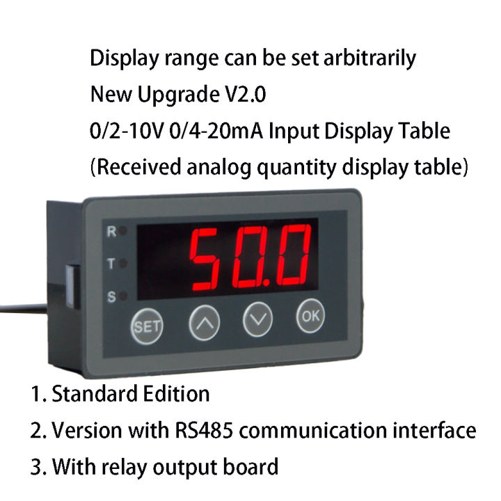 Digital display meter 0-10V 0-20mA 2-10V 4-20mA analog input display table Digital display head ...