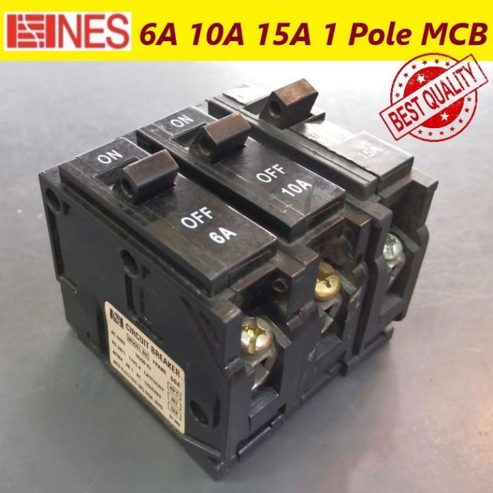 READY STOCK NES 6A 10A 15A 1 Pole Plug-In MCB (Miniature Circuit ...