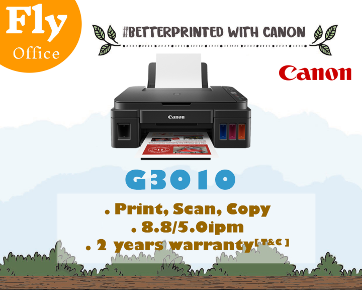 Canon PIXMA G3010 All-In-One Refillable Ink Tank 3 in1 Wireless WiFi ...