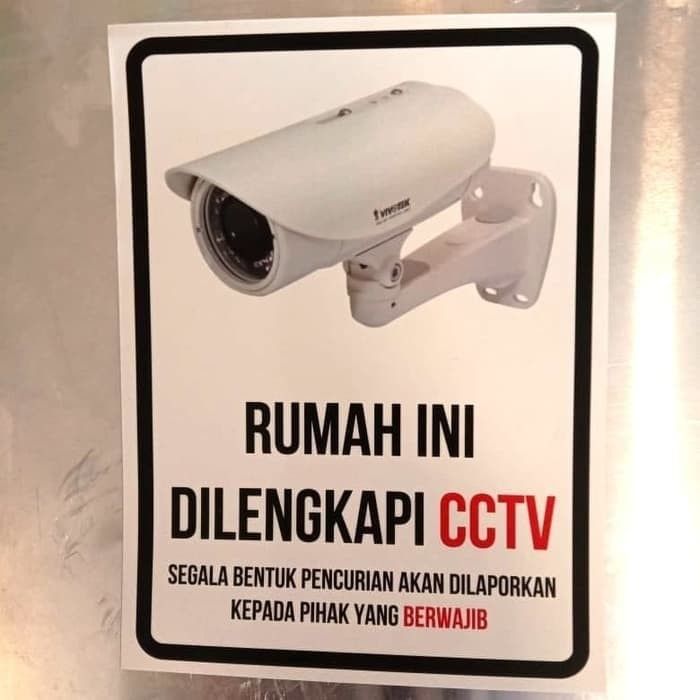 SIGN STICKER K3 RAMBU SAFETY RUMAH INI DILENGKAPI CCTV UK 15X20CM ...