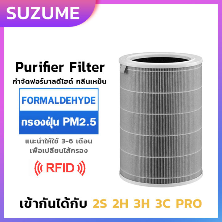 🔥จัดส่งฟรี + ของขวัญ🔥【มี RFID】 แผ่นกรองอากาศ Xiaomi Air Purifier hepa ...