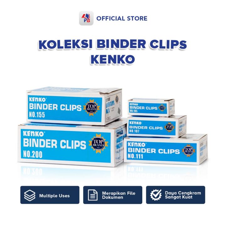 Binder Clip Kenko Penjepit Klip Kertas Multiguna No 105 107 111 155 200 ...