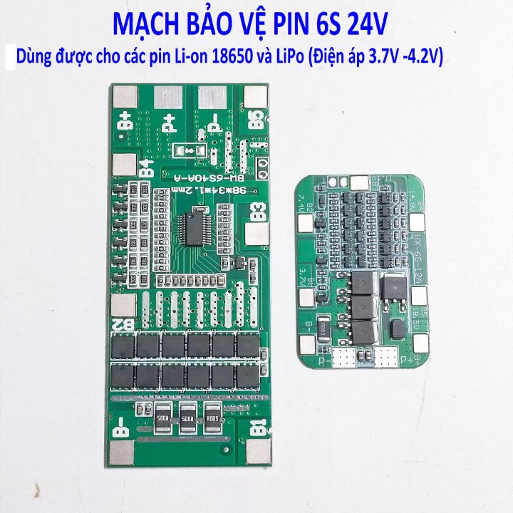 Mạch bảo vệ cân bằng pin 6S 24V. Dùng được cho cả pin Lithium Li-on ...