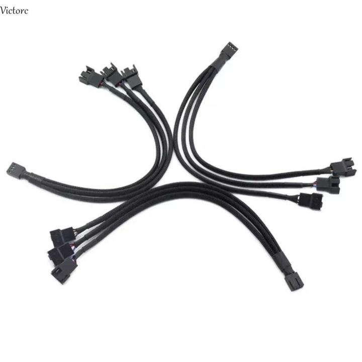 VICTORC Black Sleeved 4 Pin Pwm Fan Cable Connector Male To Female Pwm ...