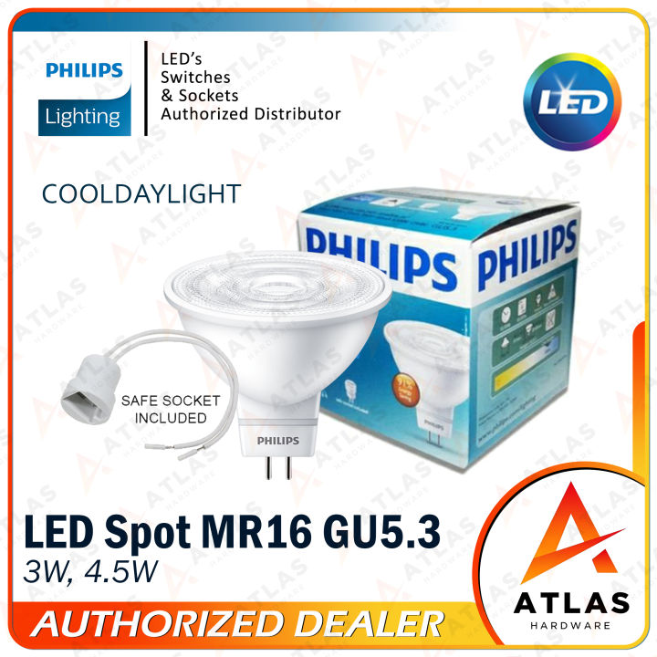 Philips LED SPOT MR16 GU5.3 with safe socket | Lazada PH